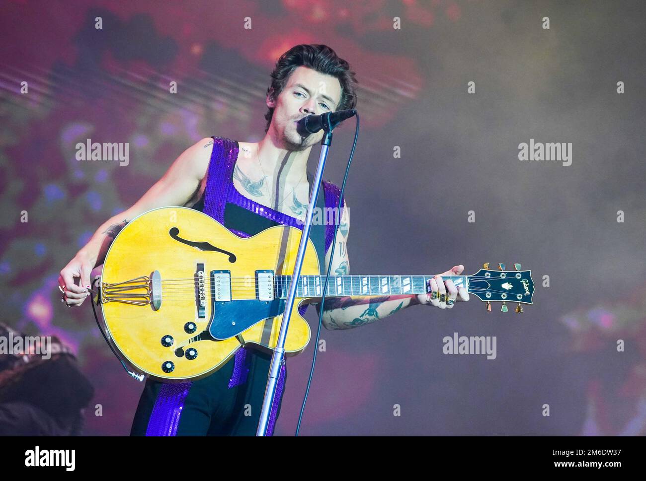 File photo dated 29/05/22 of Harry Styles performing on the main stage ...