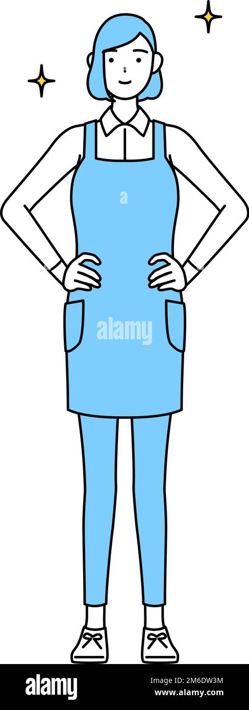 Young woman in apron on Cut Out Stock Images & Pictures - Alamy