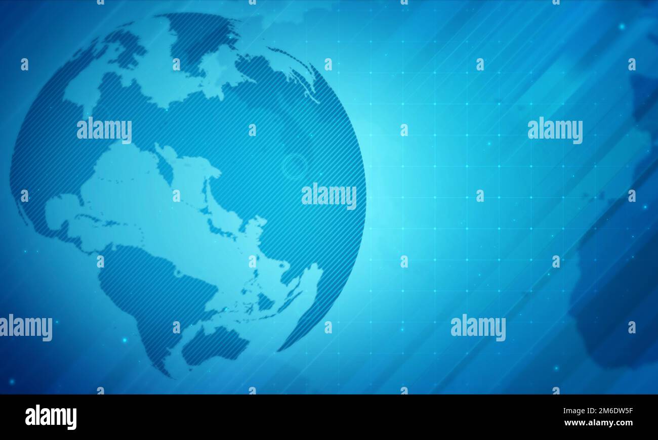 News corporate background blue.Abstract global map business ...