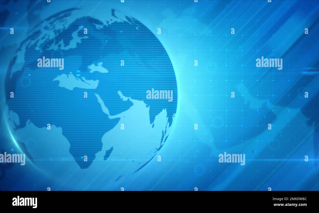 News corporate background blue.Abstract global map business ...