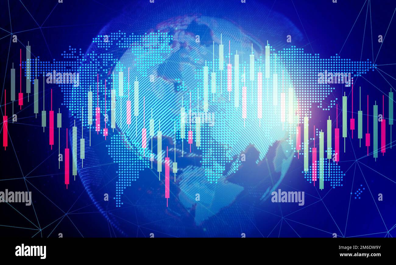 Digital Stock market trading background.Business investment concept ...