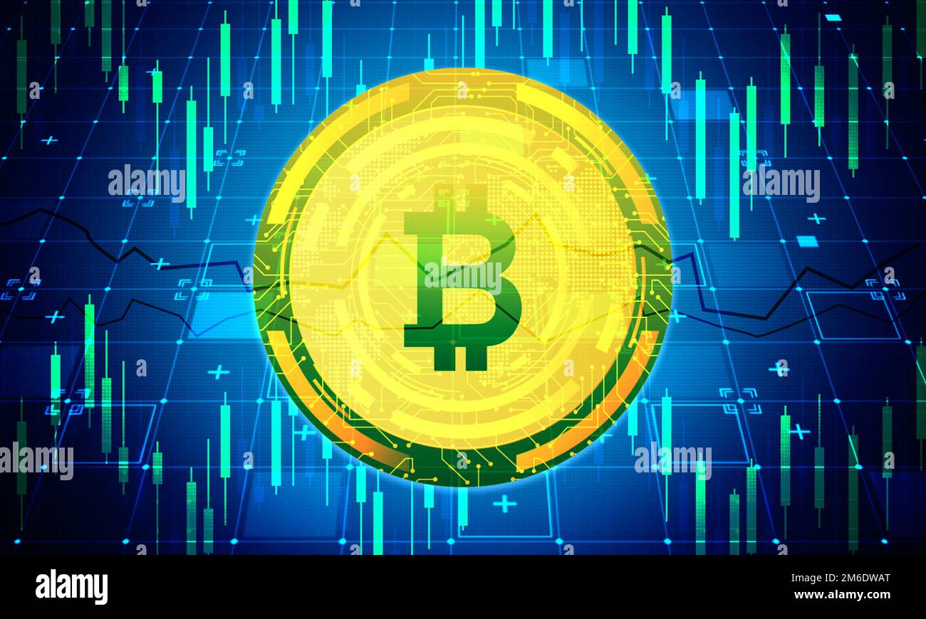 Bitcoin digital stock trading background.Financial business concept ...
