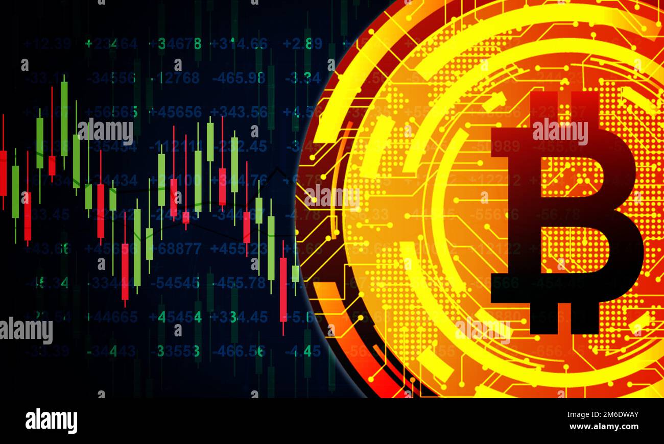 Bitcoin digital stock trading background.Financial business concept ...