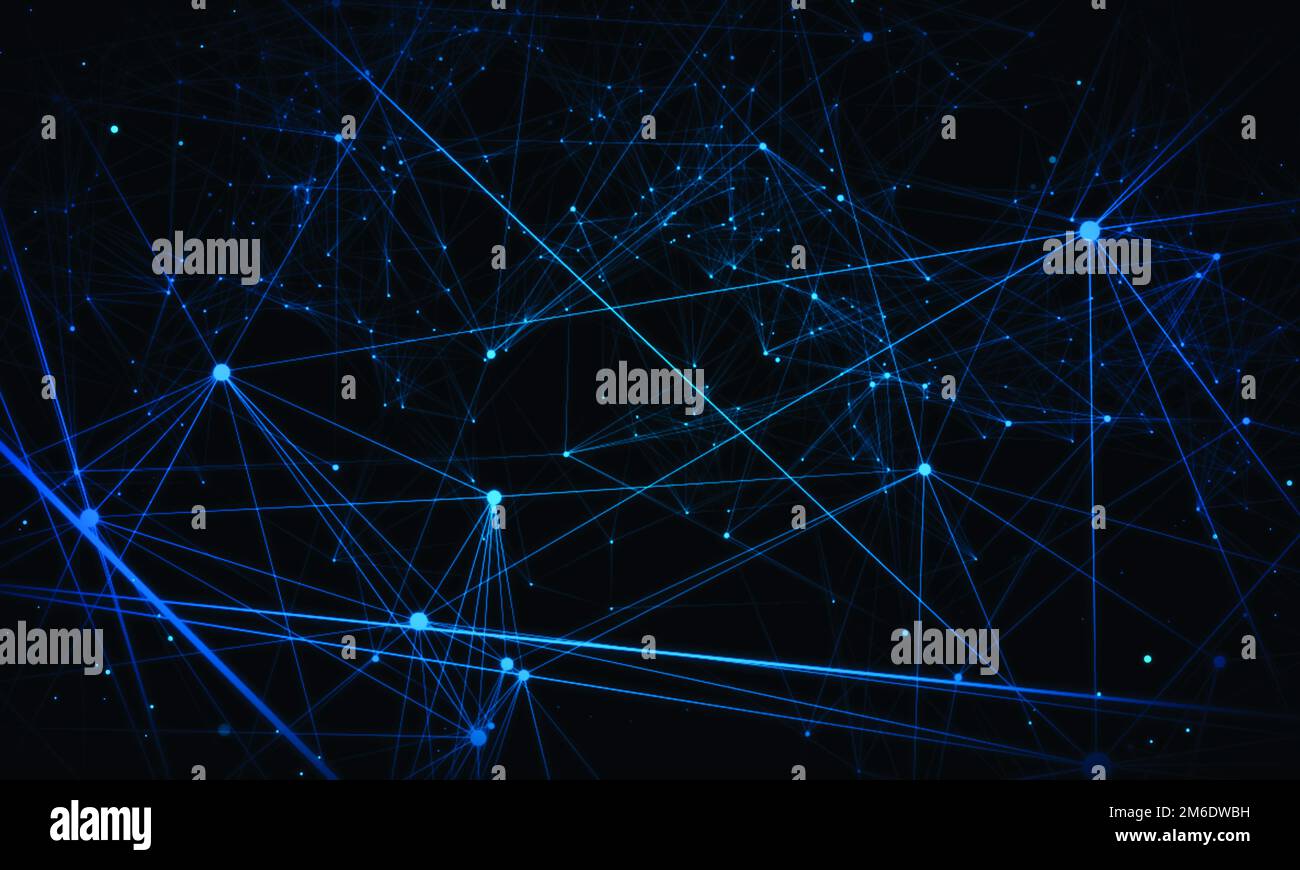 Abstract network dark background.Line connection presentation concept ...