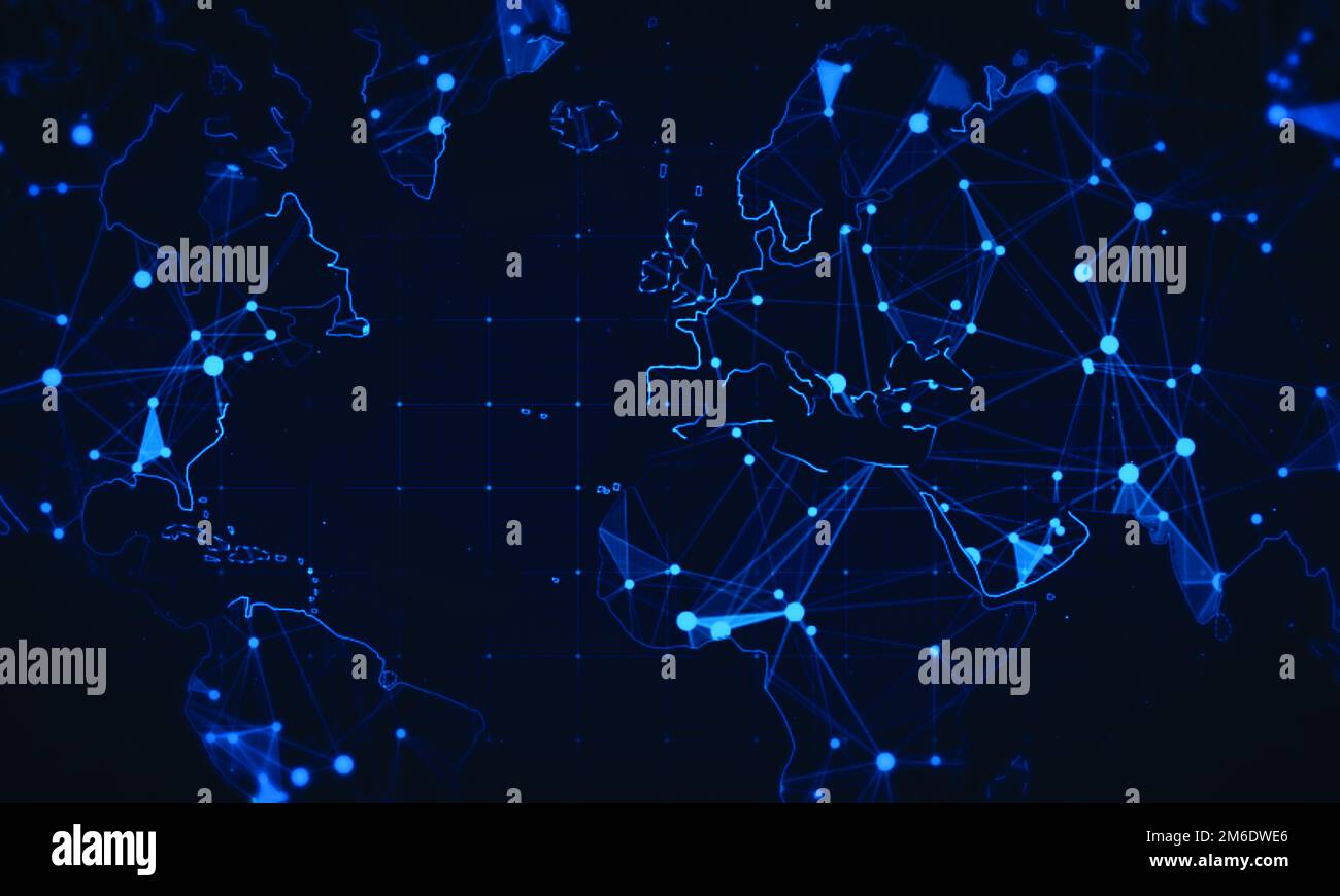 Abstract plexus digtal technology concept.News world map network ...