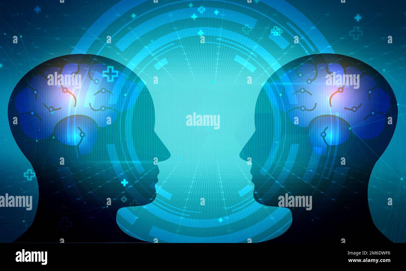 Human brain technology background.Medical research scientist concept ...