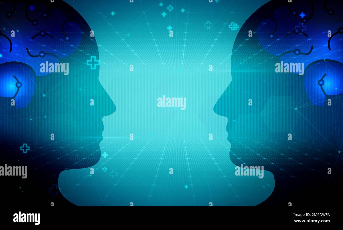 Human brain technology background.Medical research scientist concept ...