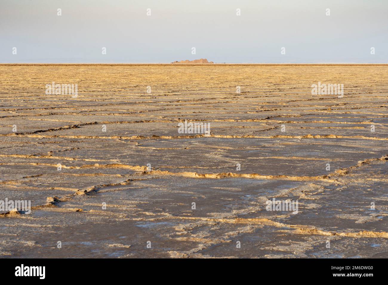 The salt plains of Asale Lake in the Danakil Depression in Ethiopia ...