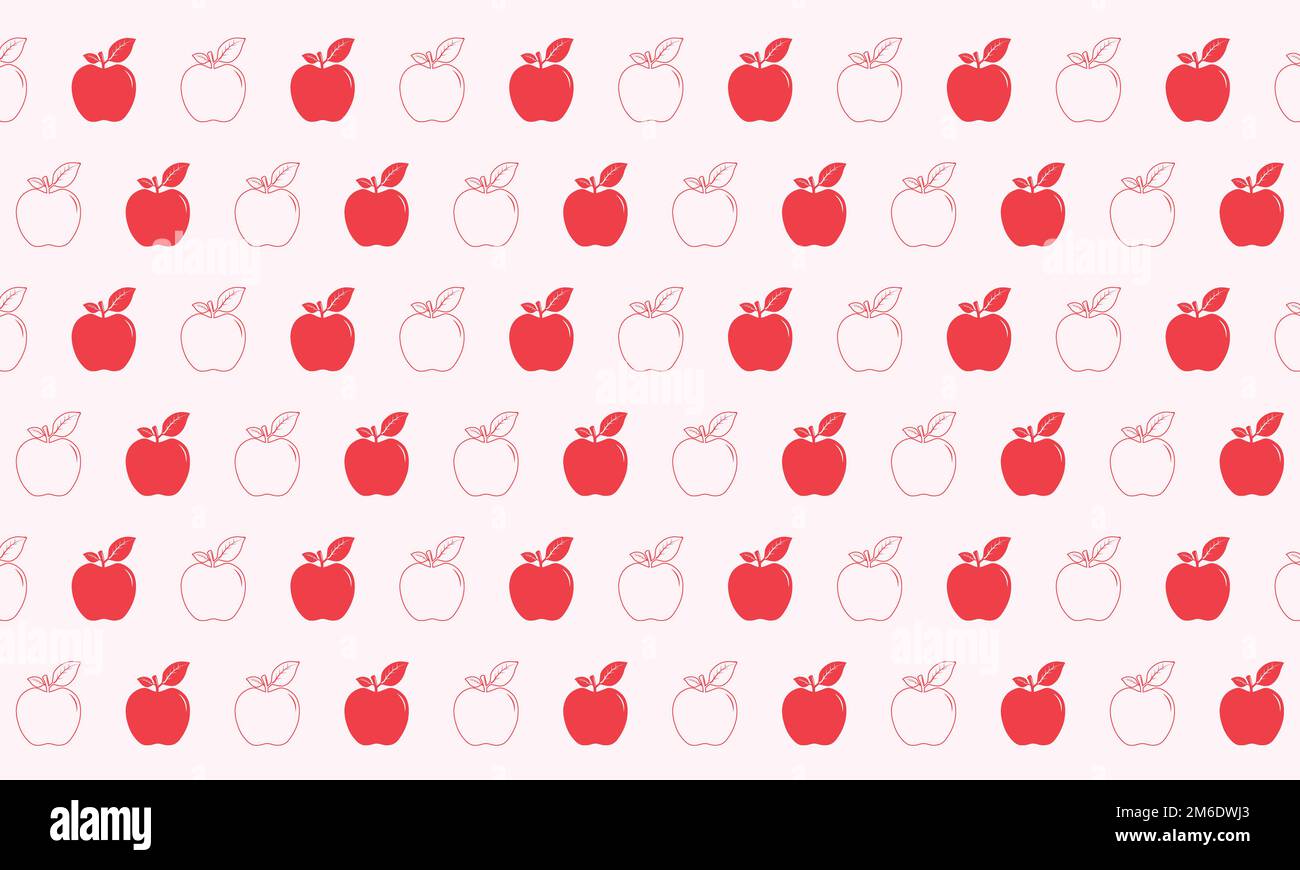 Cute apple Pattern background vector Stock Photo - Alamy