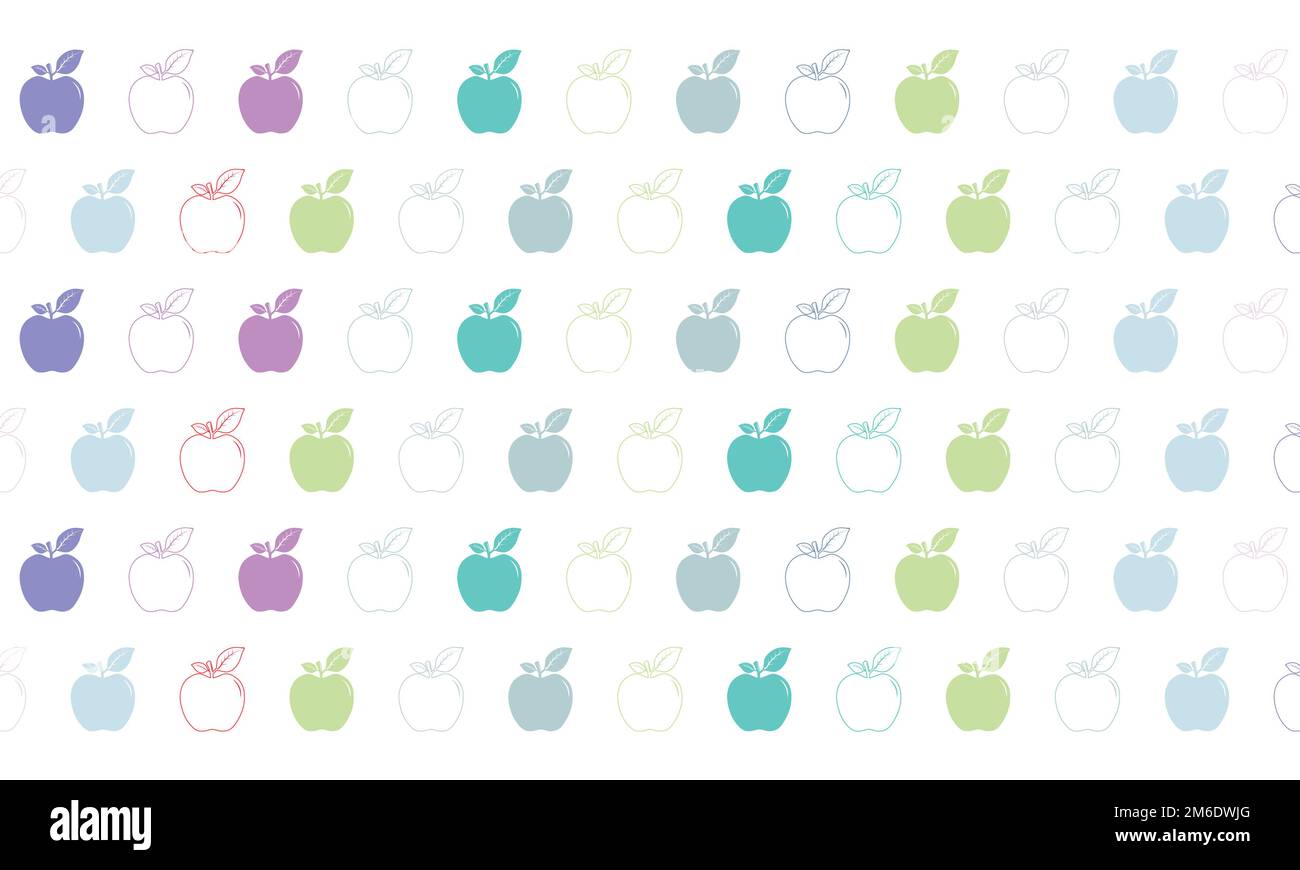 Cute apple Pattern background vector Stock Photo - Alamy