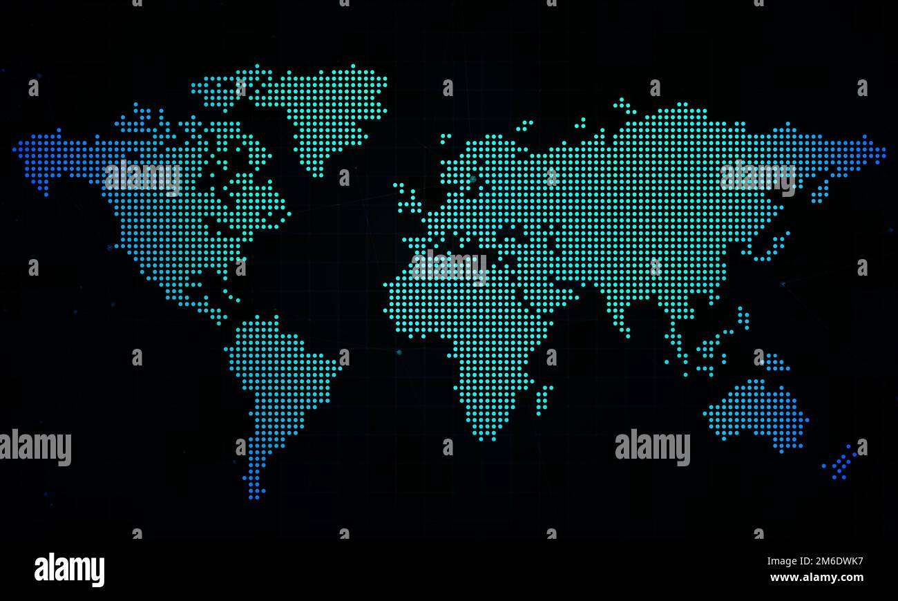 Abstract World Map News Corporate Background Business Digital Network Presentation Global Cyber