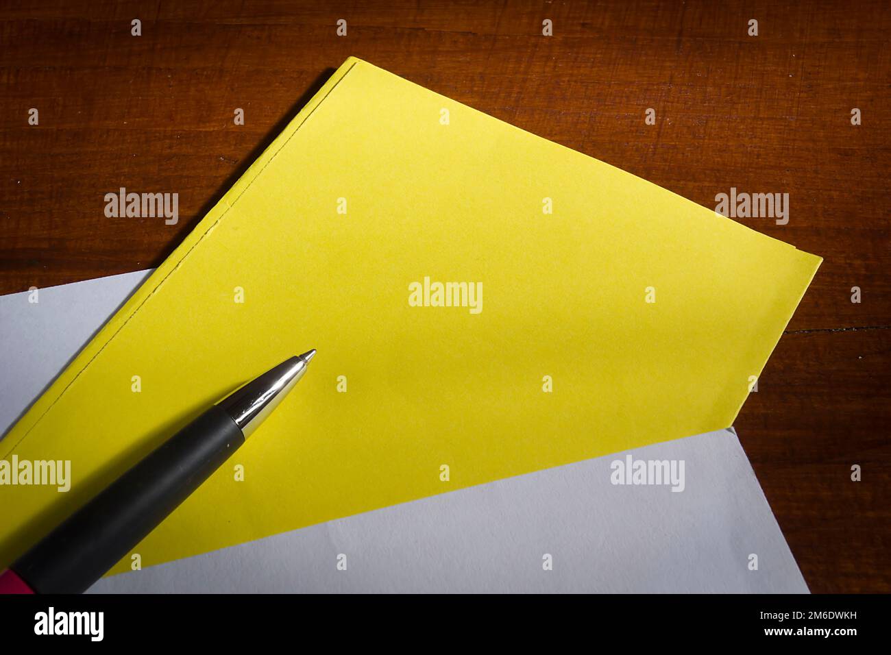 Ballpoint pen and sheet of paper Stock Photo - Alamy