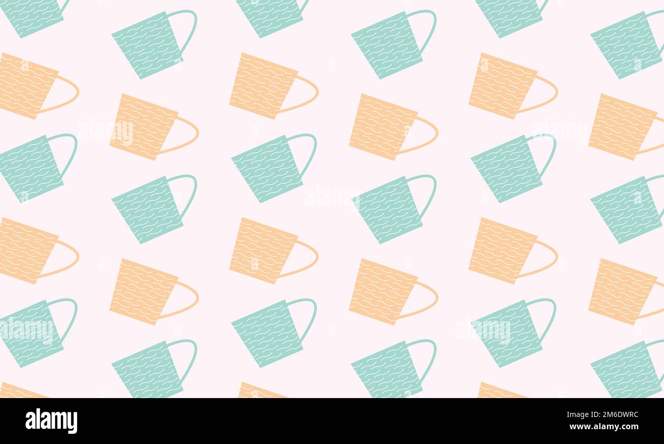 Cute cup pattern background Stock Photo - Alamy