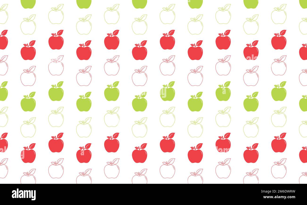 Cute apple Pattern background vector Stock Photo - Alamy