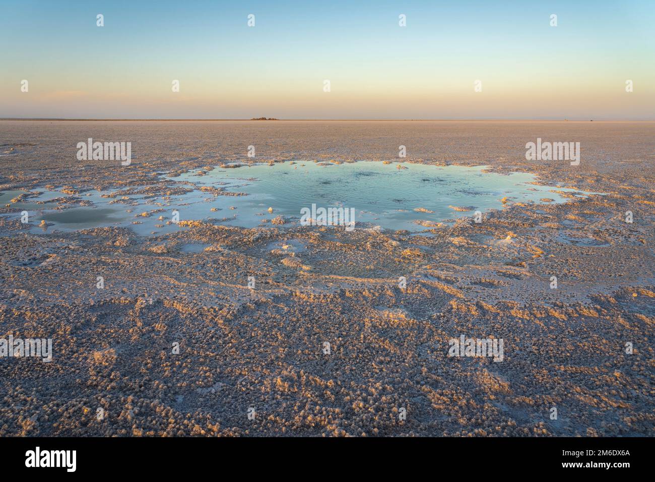 Bubbling pond in the salt plains of Asale Lake in the Danakil ...