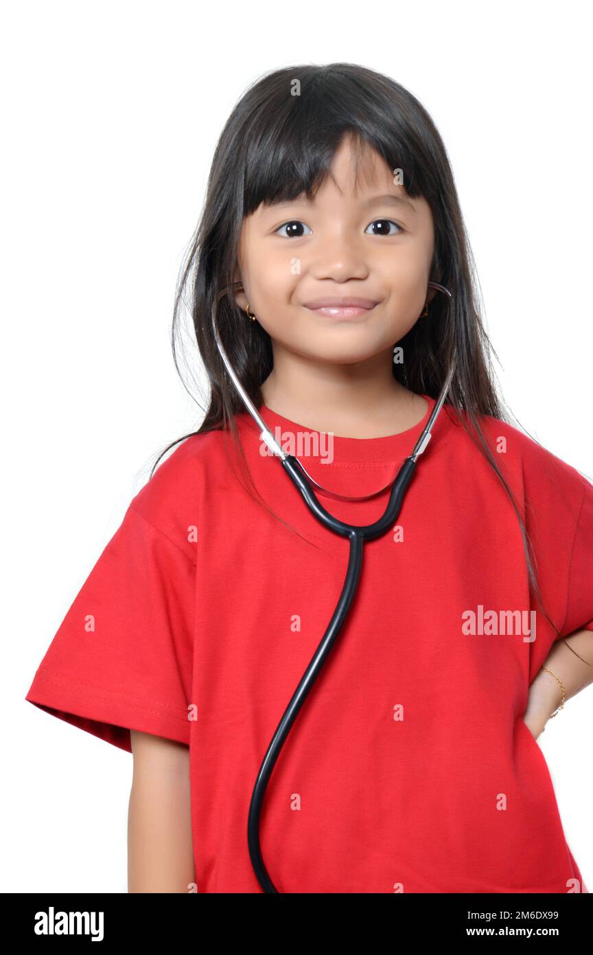 Little girl with a stethoscope Stock Photo - Alamy