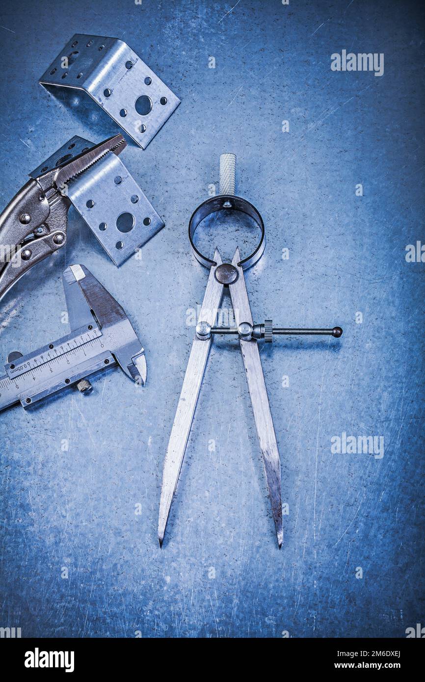 Metal lock jaw pliers trammel caliper drilled angle bars construction ...