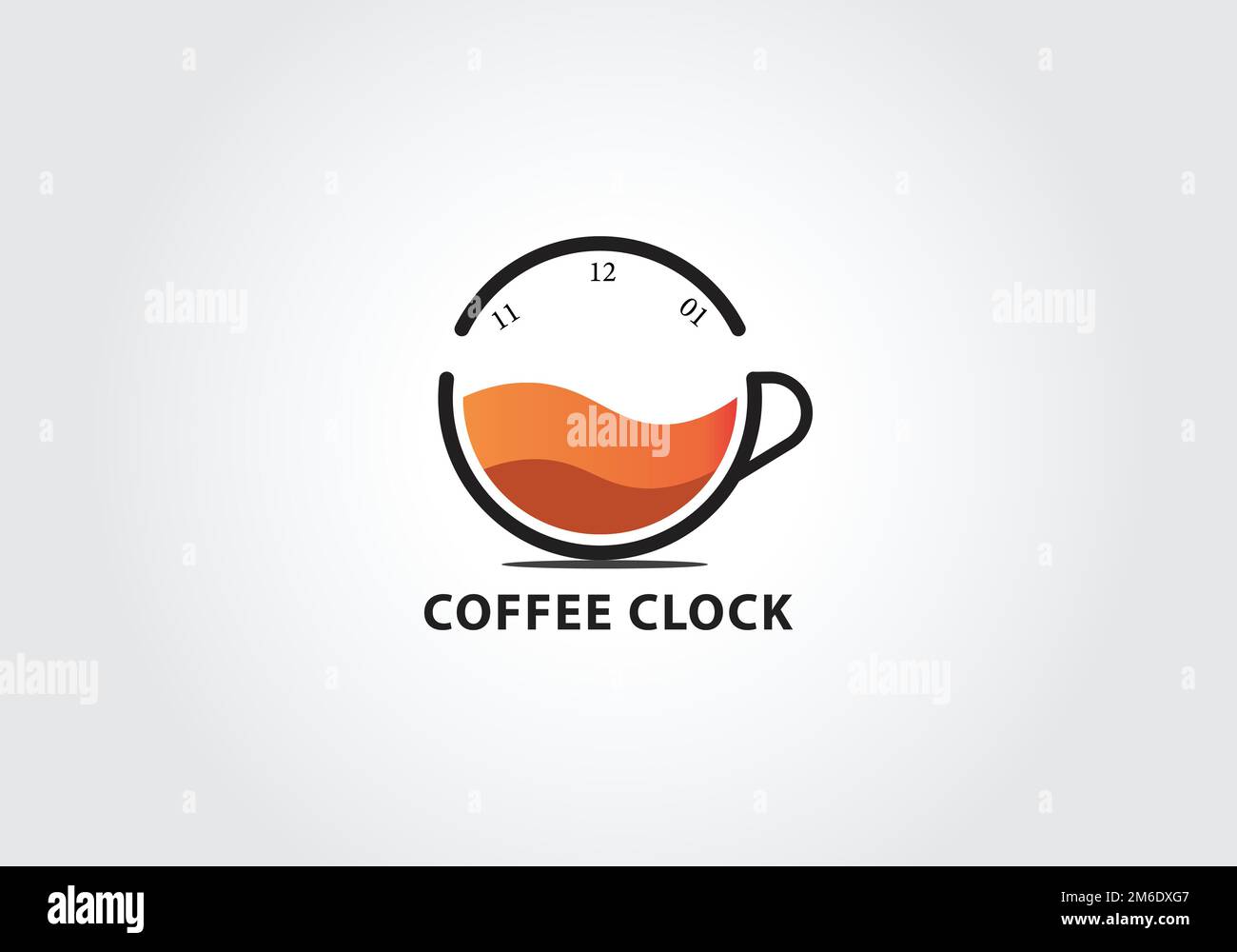 coffee cup clock time concept logo design template Stock Vector Image ...