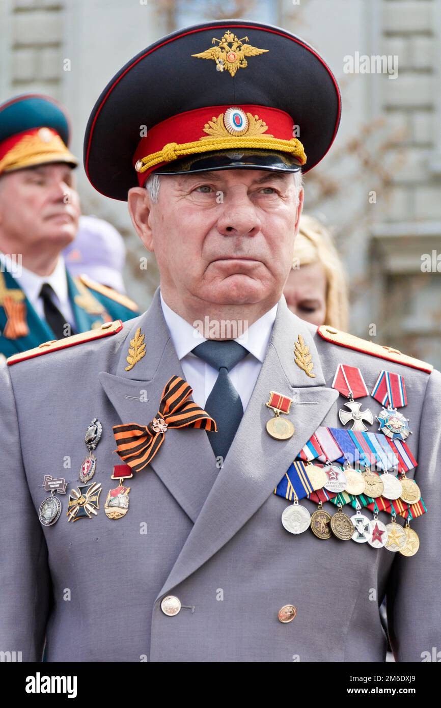 Russian general on celebration at the parade on annual Victory Day, May ...