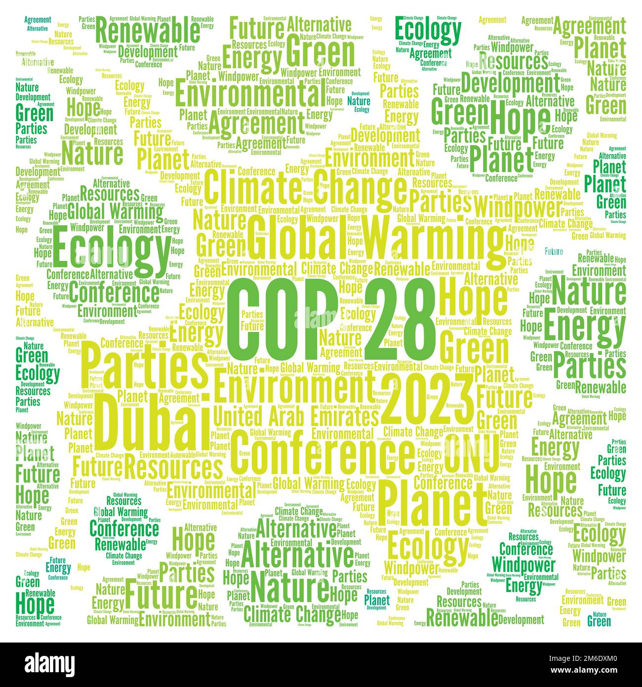 COP 28 in Dubai United Arab Emirates world cloud Stock Photo - Alamy