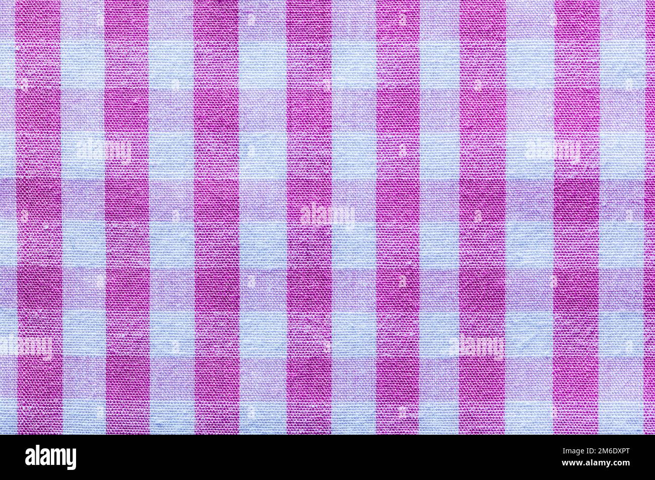 Pink checked cotton fabric horizontal image Stock Photo - Alamy