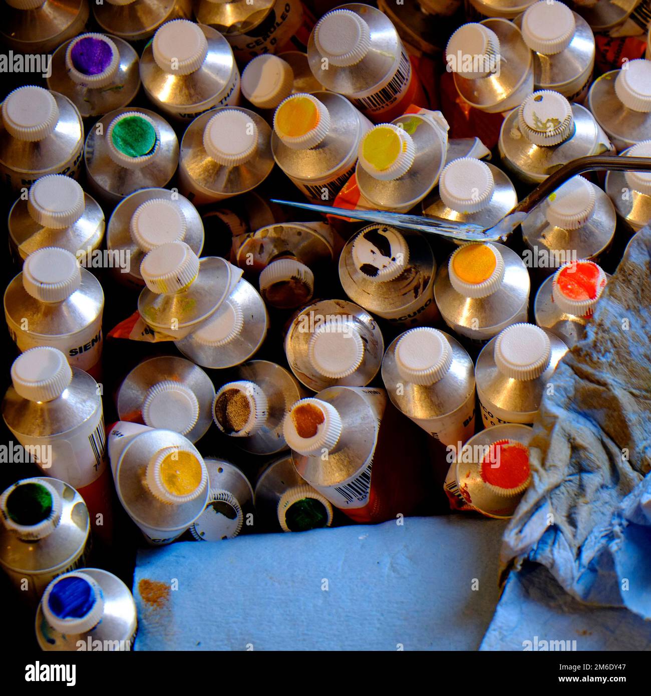 Paint tubes, painting material Stock Photo - Alamy