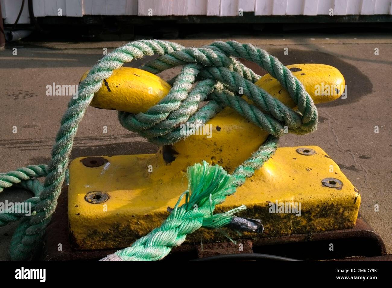 Port cleat, occupied port cleat Stock Photo - Alamy