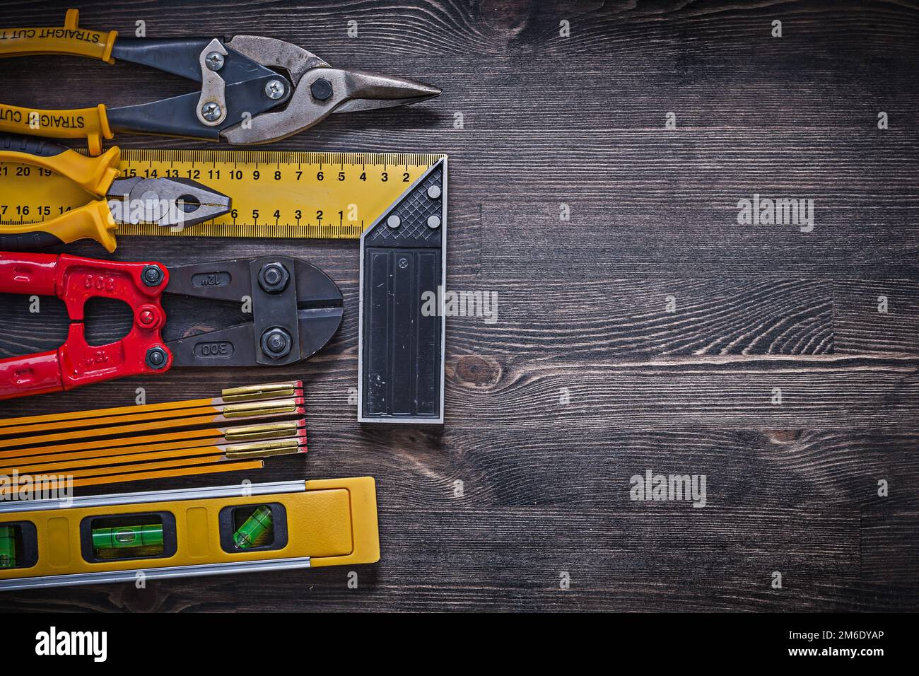 Try square pliers construction level wooden meter steel wire cutter ...