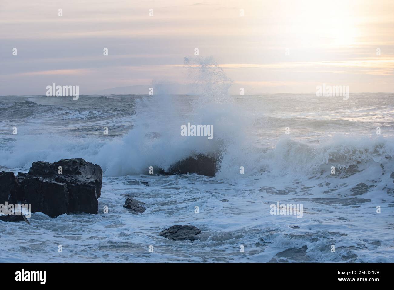 Wild Atlantic waves in Iceland Stock Photo - Alamy