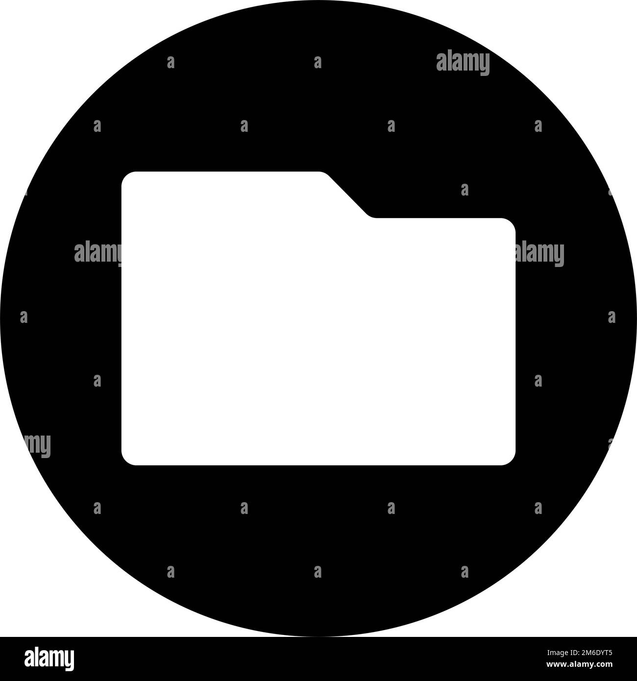 Round folder silhouette icon. Editable vector Stock Vector Image & Art ...