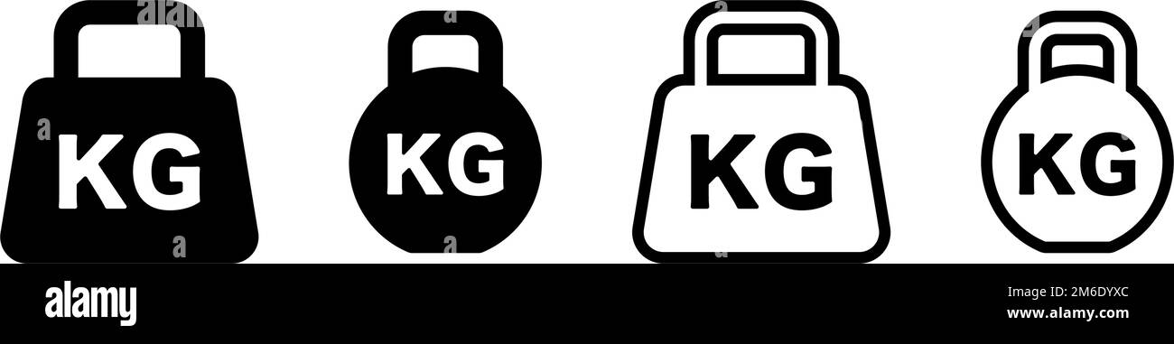 Kilogram weight icon set. kg set. Workout and weight training. Editable vector Stock Vector ...
