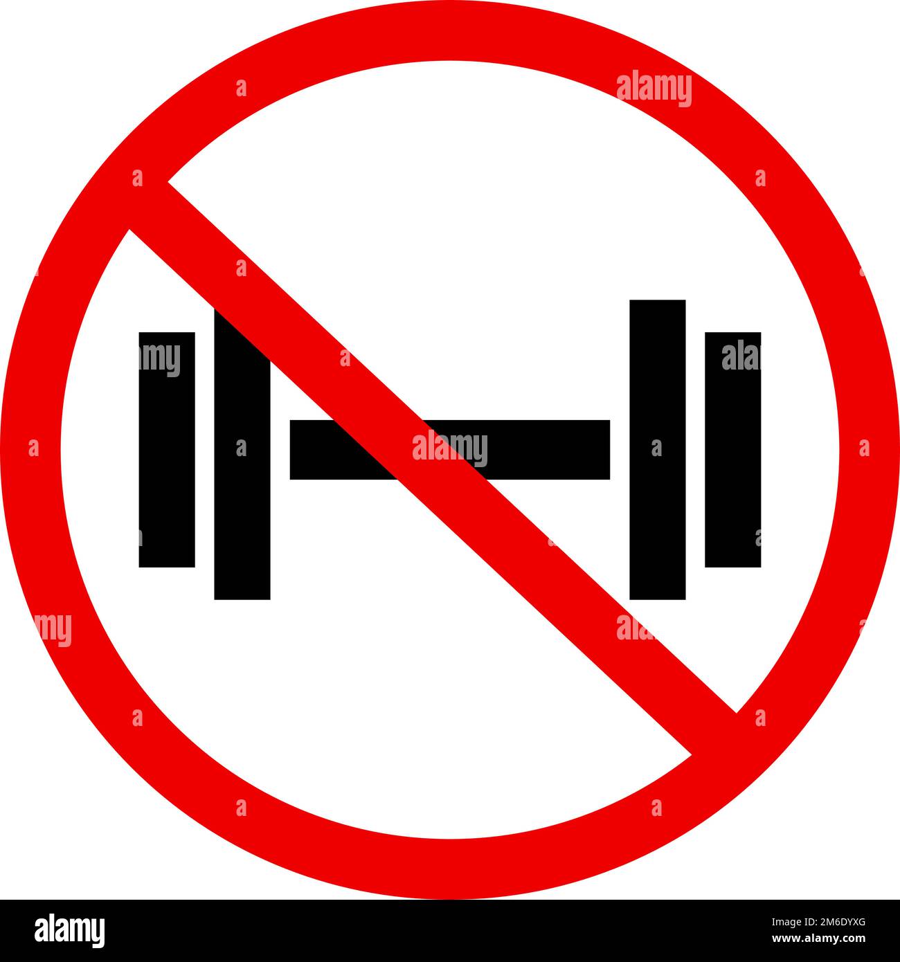 Dumbbell use prohibited. Dumbbell Caution. Editable vector Stock Vector ...
