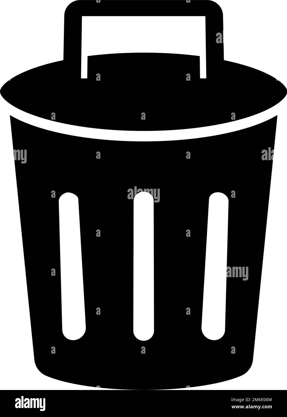 Trash can silhouette icon. Delete button UI icon. Editable vector Stock ...