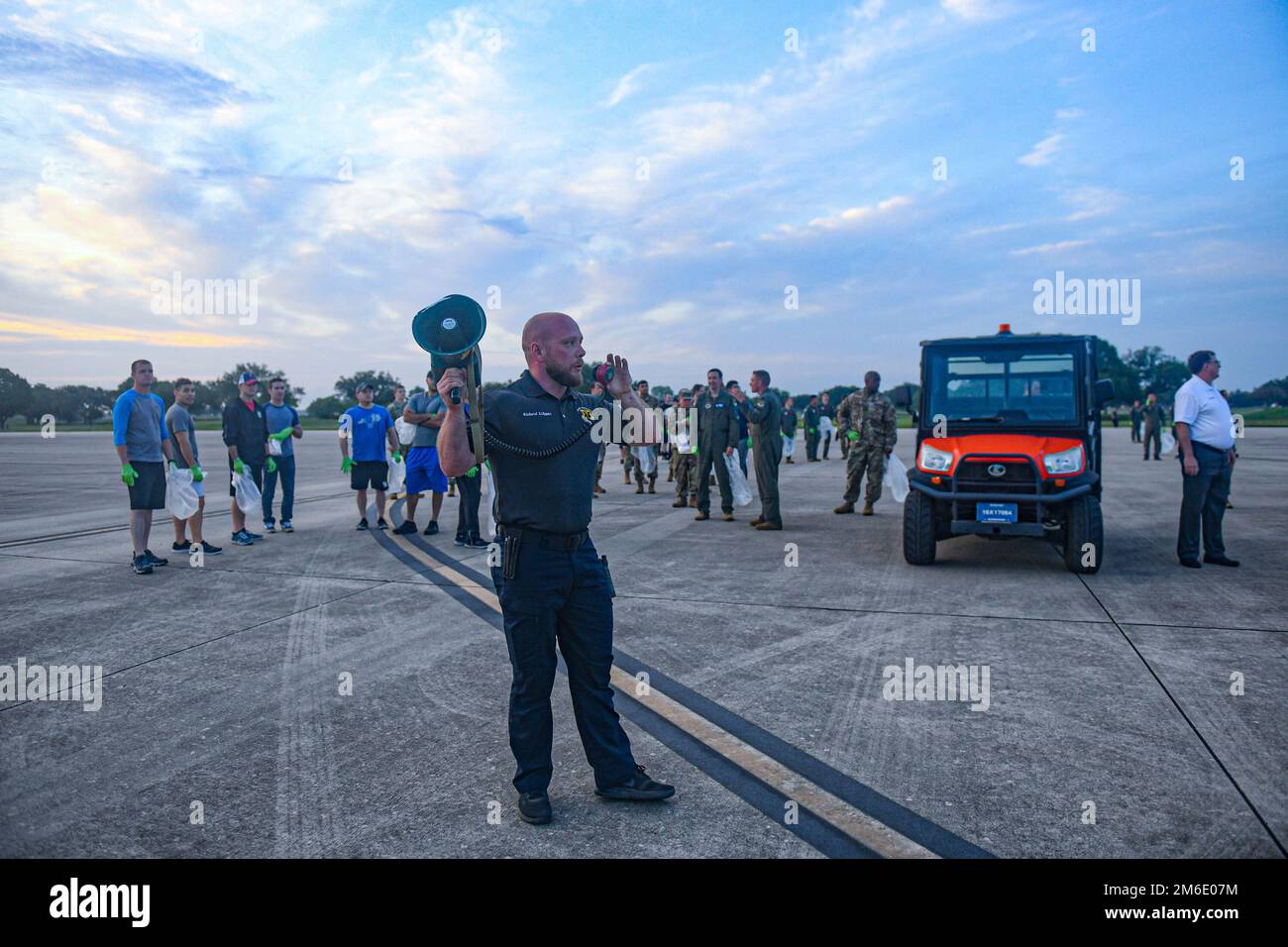 Rich Kilpper, Wing FOD Program, manager, gives instructions to Airmen ...