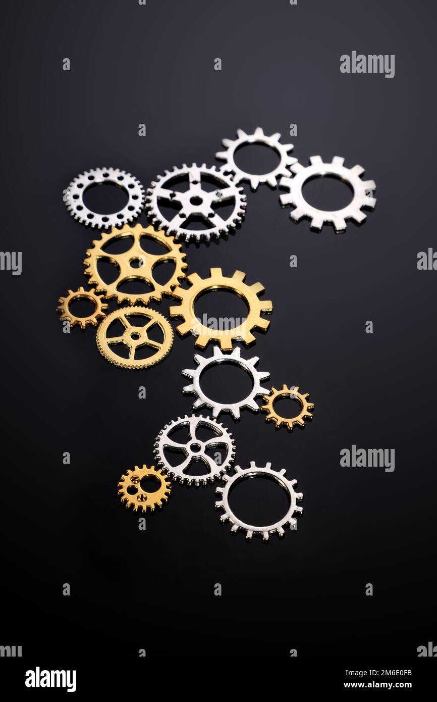Gears in silver color hi-res stock photography and images - Alamy