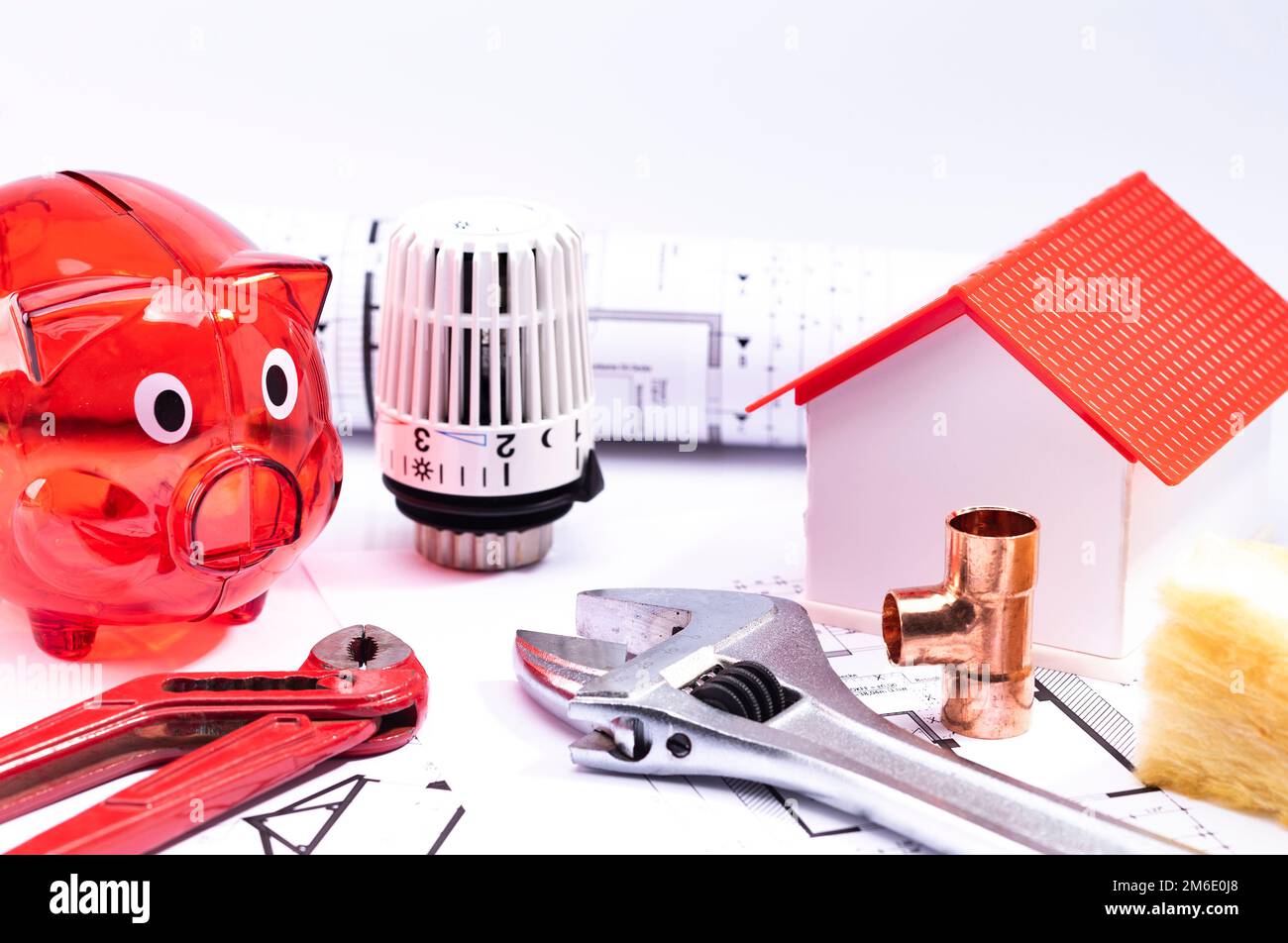 Sanitary Planning for house building Stock Photo - Alamy