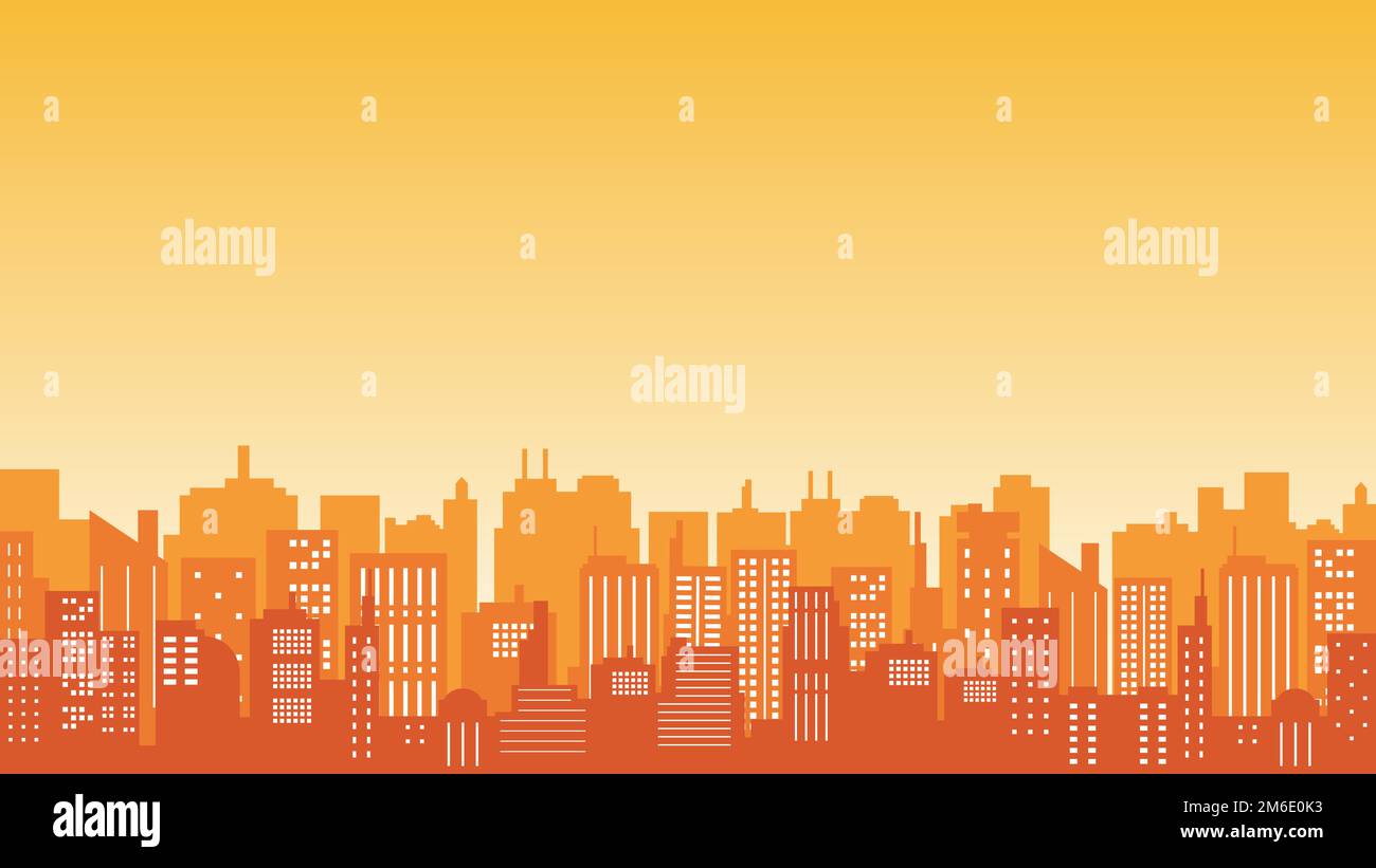 background of many tall buildings in the city center with clear sky ...