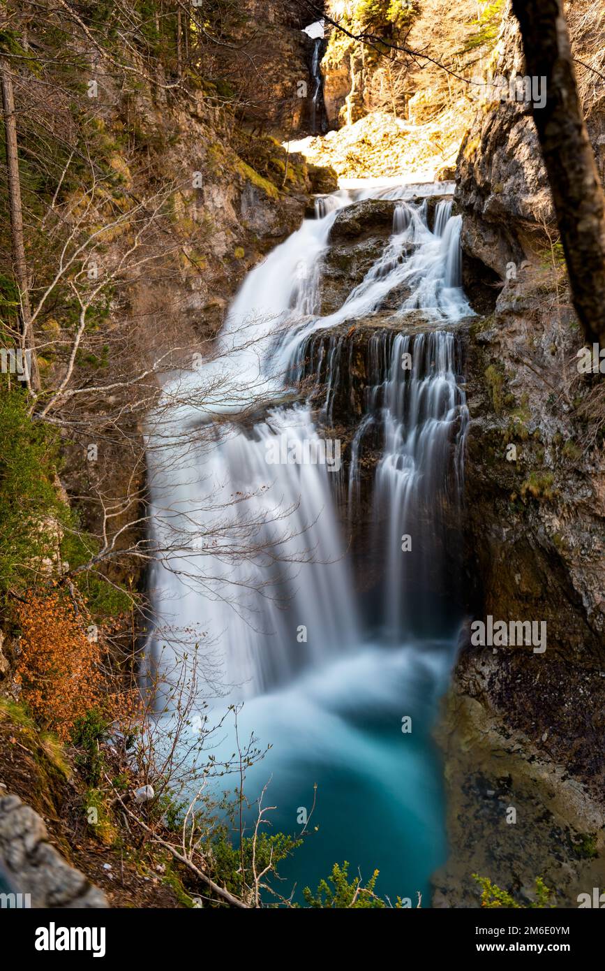 Amazing waterfall in the National Park of Ordesa and Monte Perdido ...