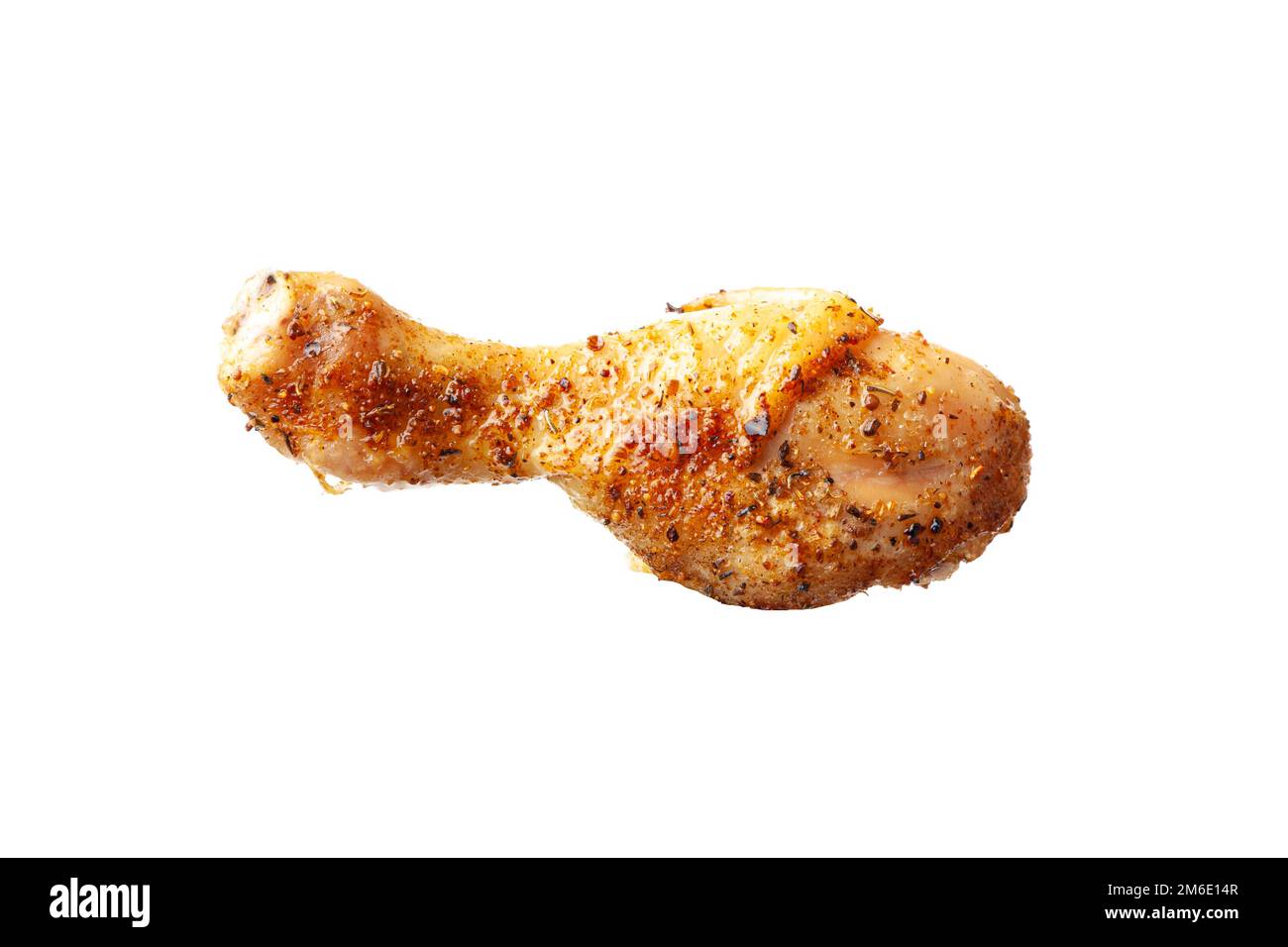 Baked chicken leg isolated on white background Stock Photo - Alamy