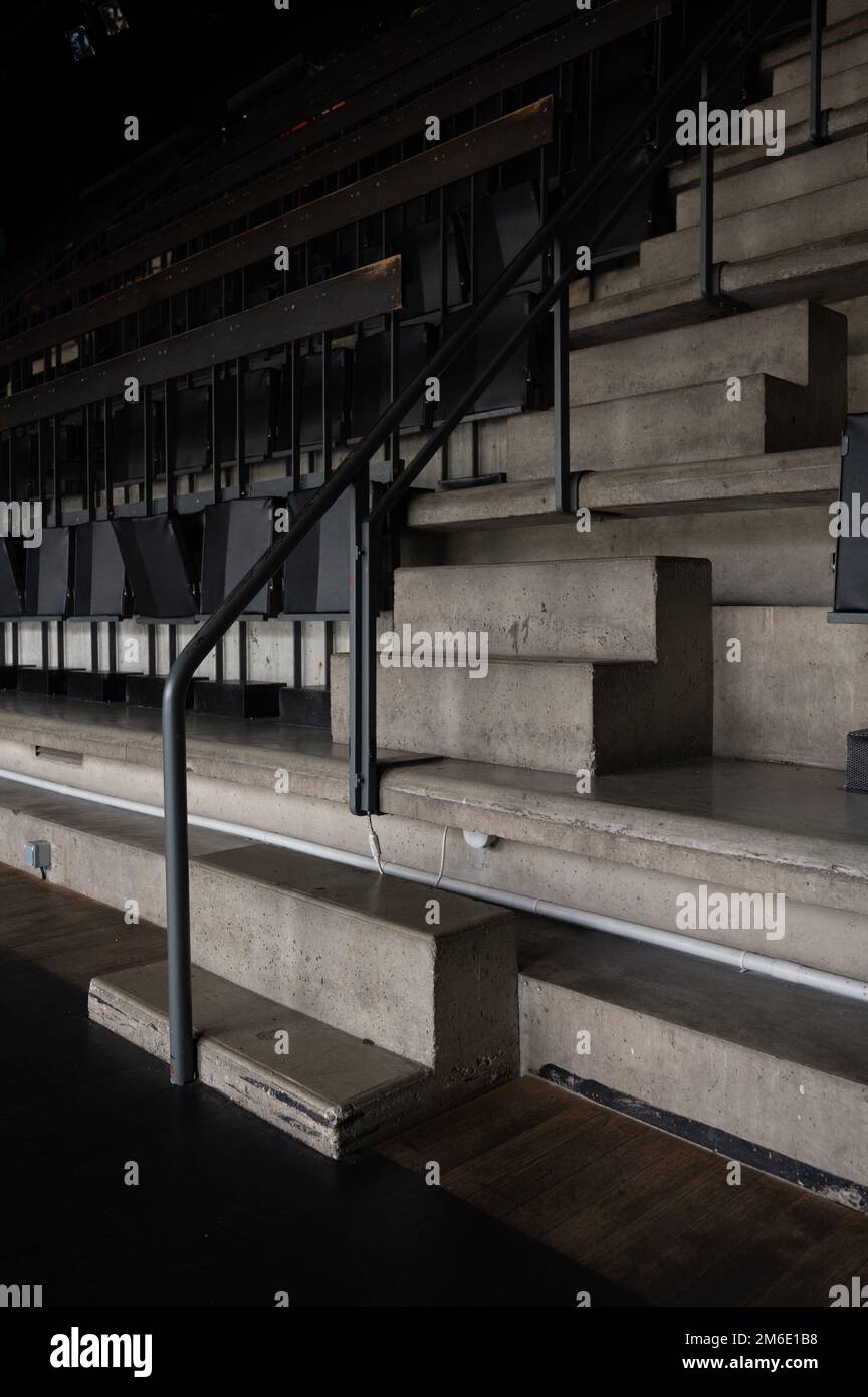 The cascade marble stairs of Le Corbusier building, vertical shot Stock ...