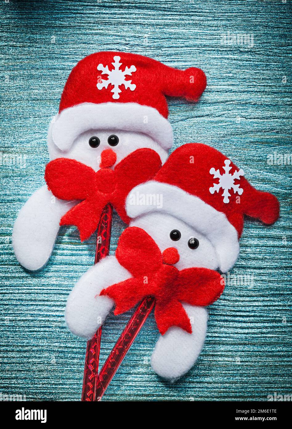 Father Christmas toys on wooden board New Year concept Stock Photo - Alamy