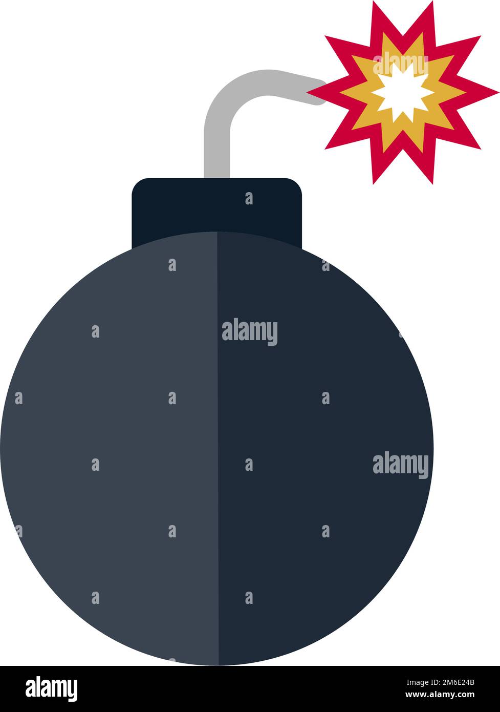 Modern bomb icon and igniting fire and sparks. Editable vector Stock ...
