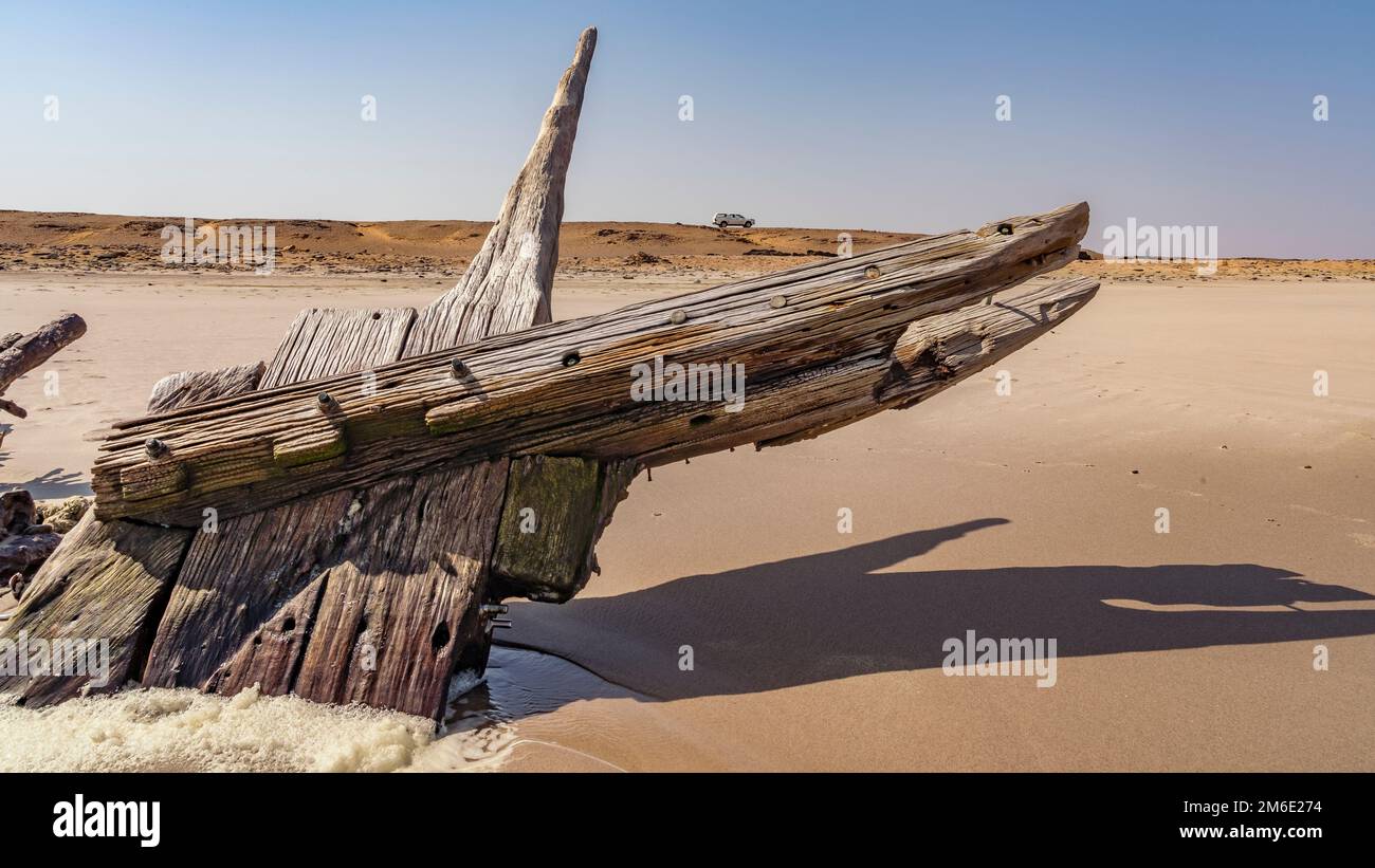 A shipwreck in the Skeleton Coast National Park in Namibia Stock Photo ...