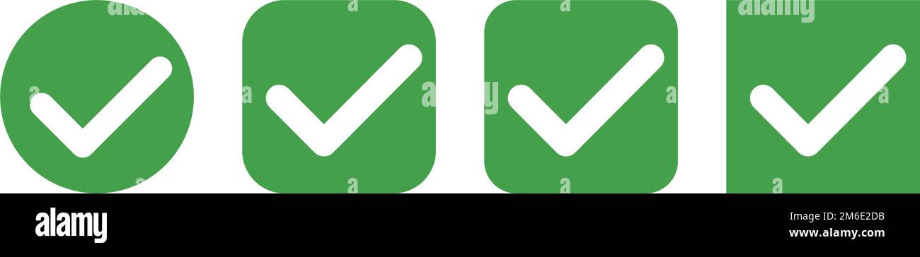 Check box icon set with different rounded corners. Editable vector Stock Vector Image & Art - Alamy