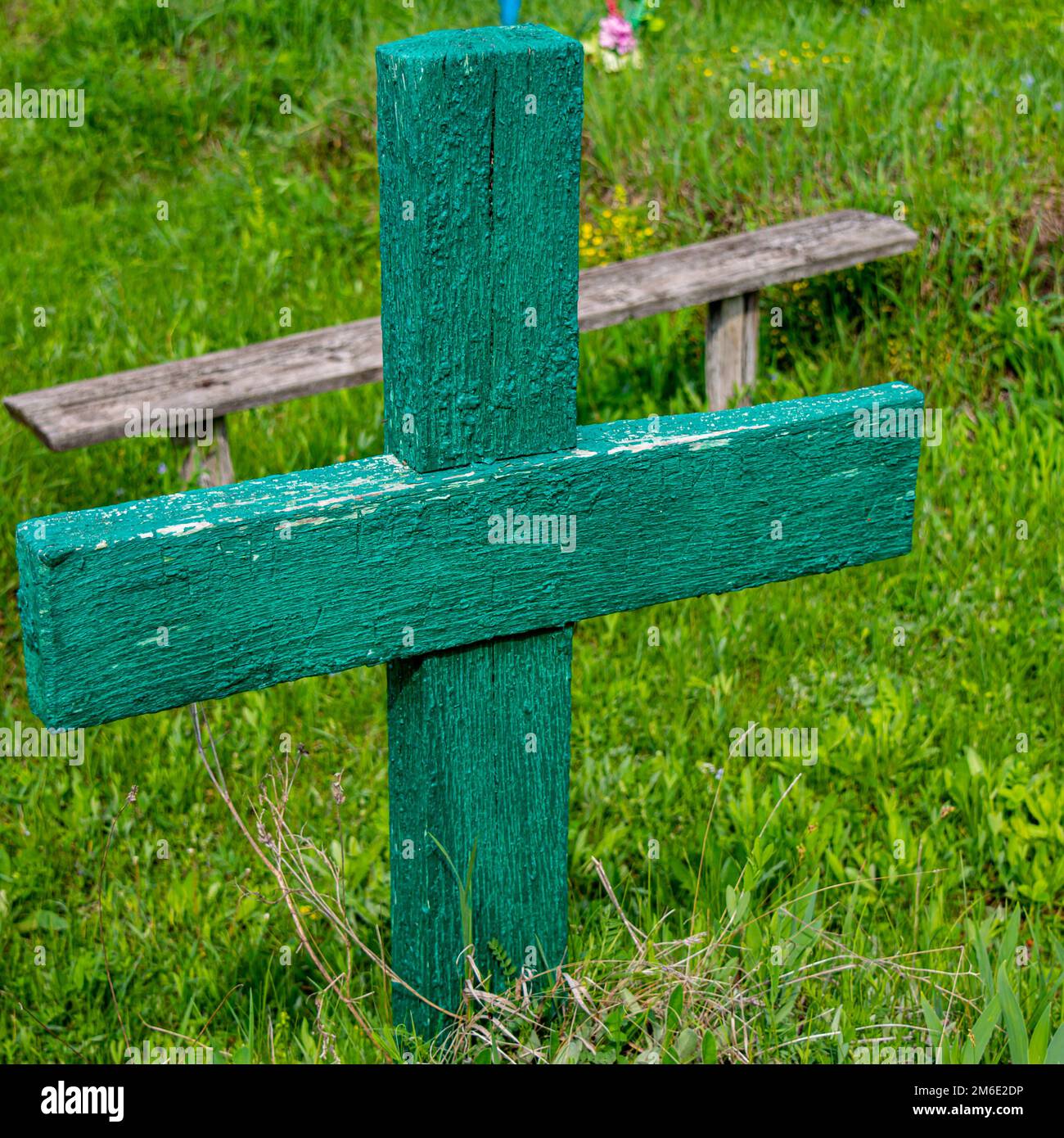 Old wood cross at cemetery Stock Photo - Alamy