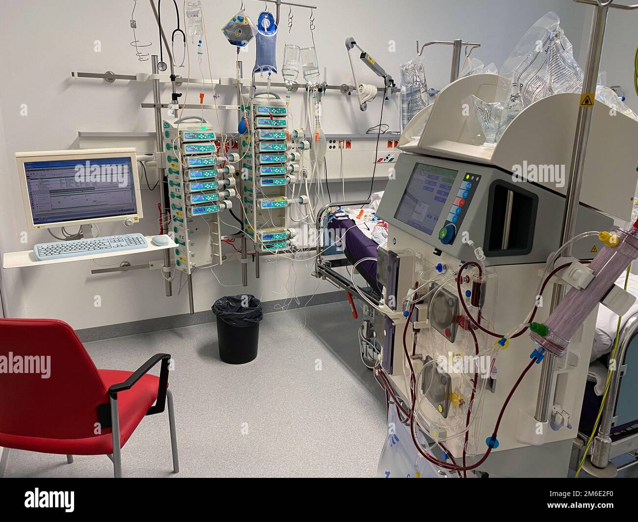 Intensive care unit with dialysis machine at the hospital Stock Photo ...