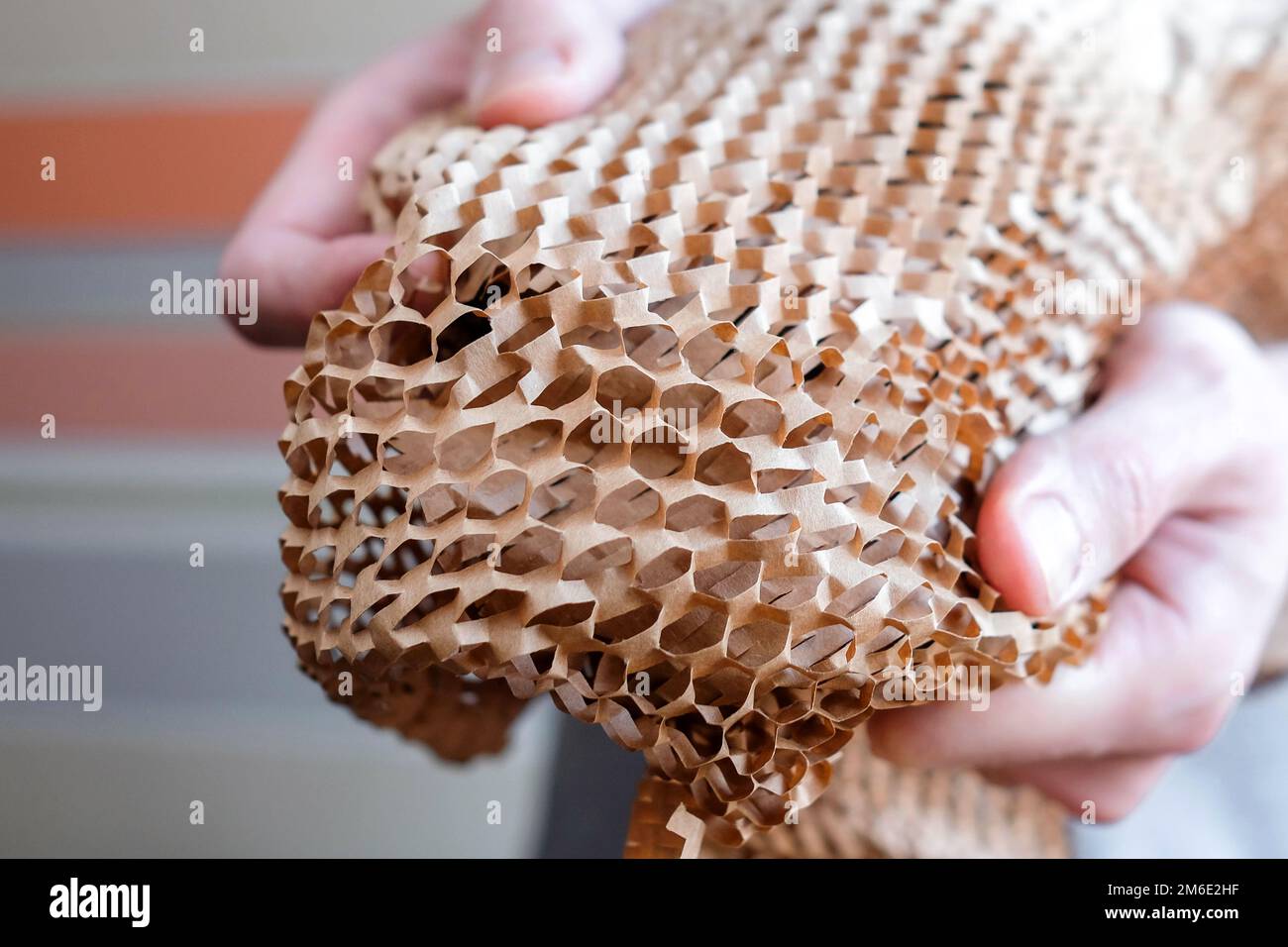 Brown wrapping paper in a fine mesh. No plastic, new packaging ...