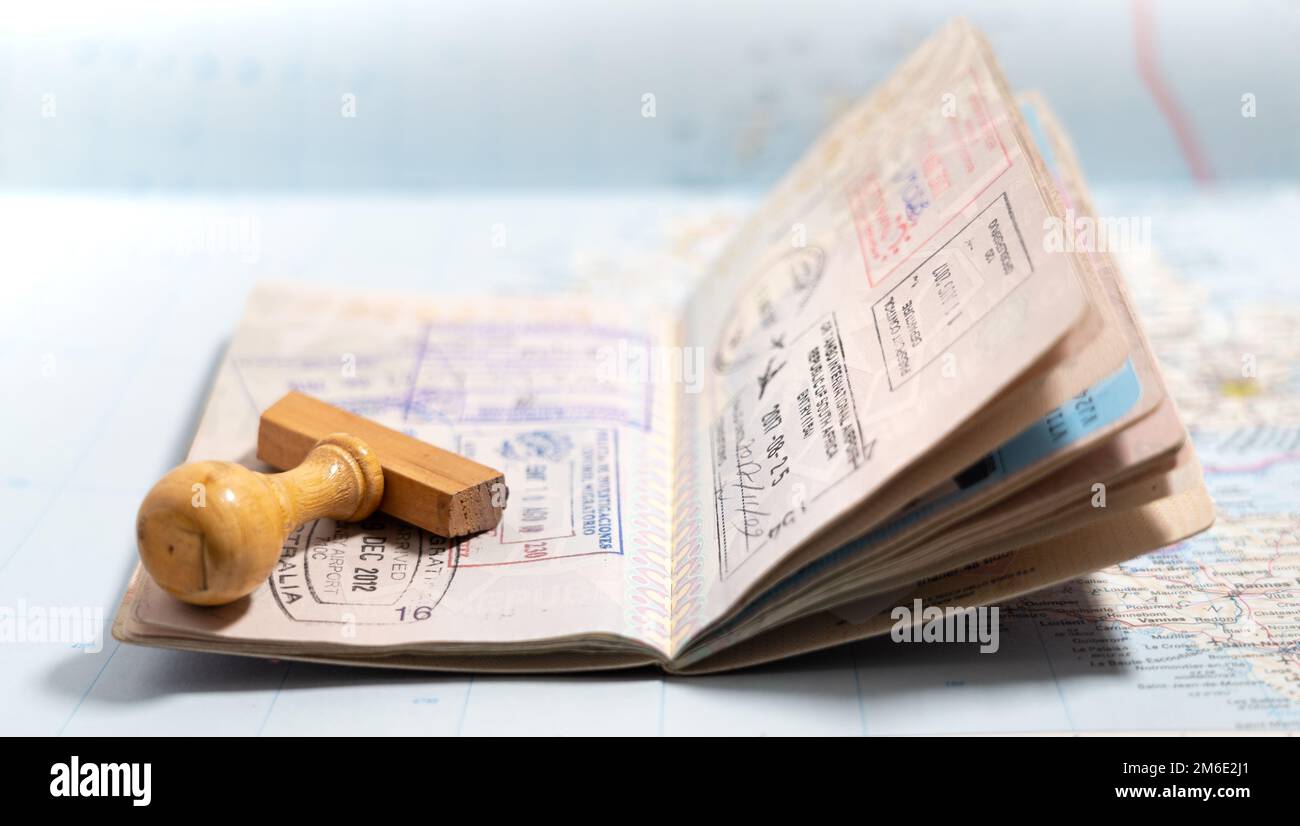Us passport stamps hi-res stock photography and images - Alamy