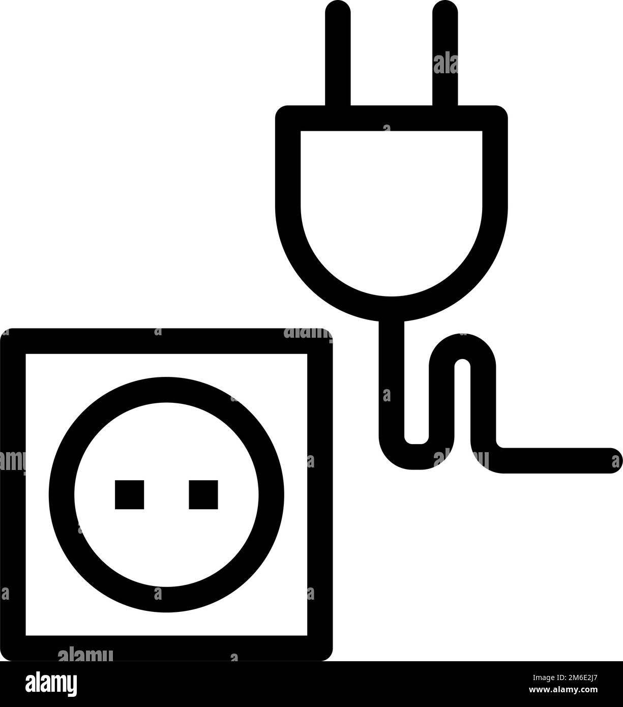 Outlet and socket icons. Charging and outlet connection. Editable ...