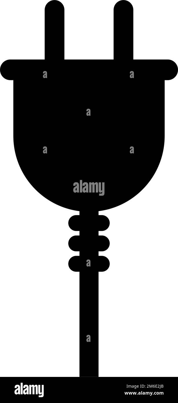 Electrical outlet silhouette icon. Plug icon. Editable vector Stock ...